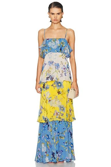 Hemant & Nandita Tiered Floral Maxi Dress - Multi