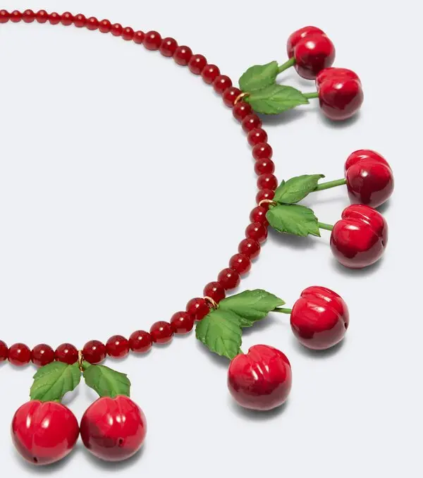 JENNIFER BEHR Maraschino Beaded Cherry Necklace