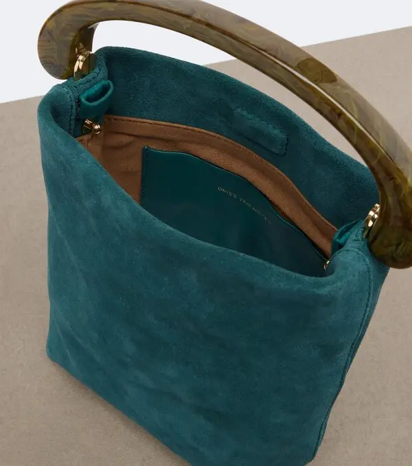 Dries Van Noten Suede Top-handle Bag - Blue
