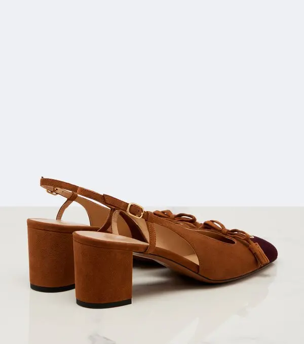 Valentino Garavani Suede Slingback Pumps - Brown