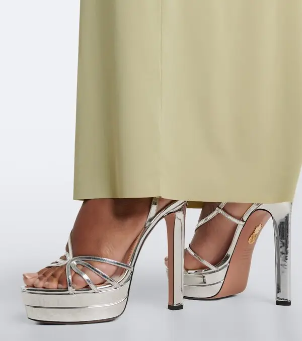 AQUAZZURA Metallic Platform Sandals