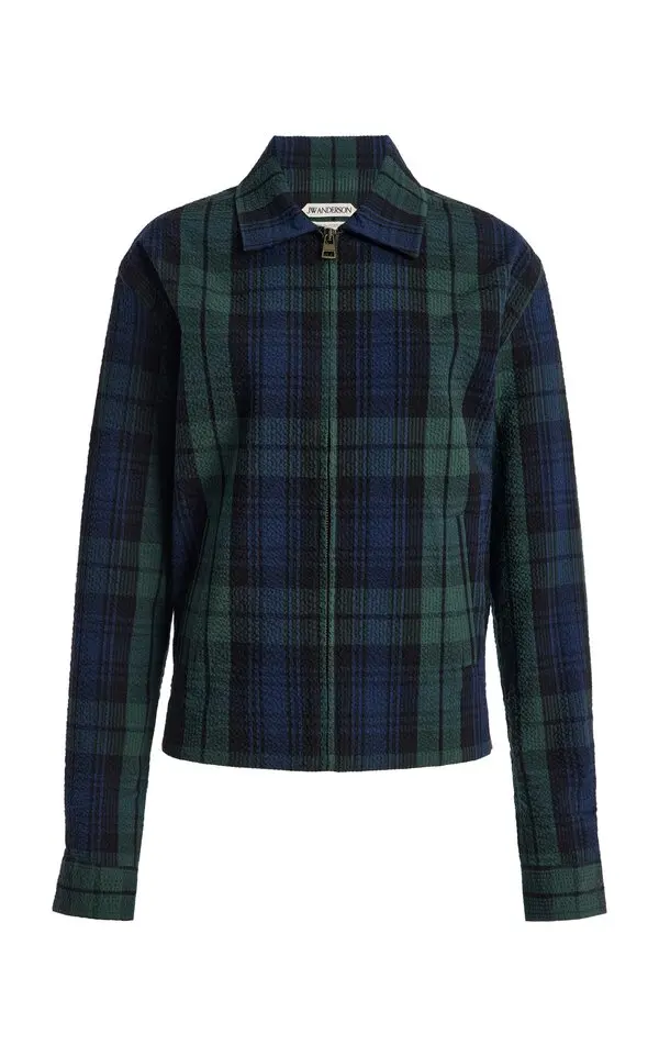 JW Anderson Plaid Zipped Cotton Jacket - Print