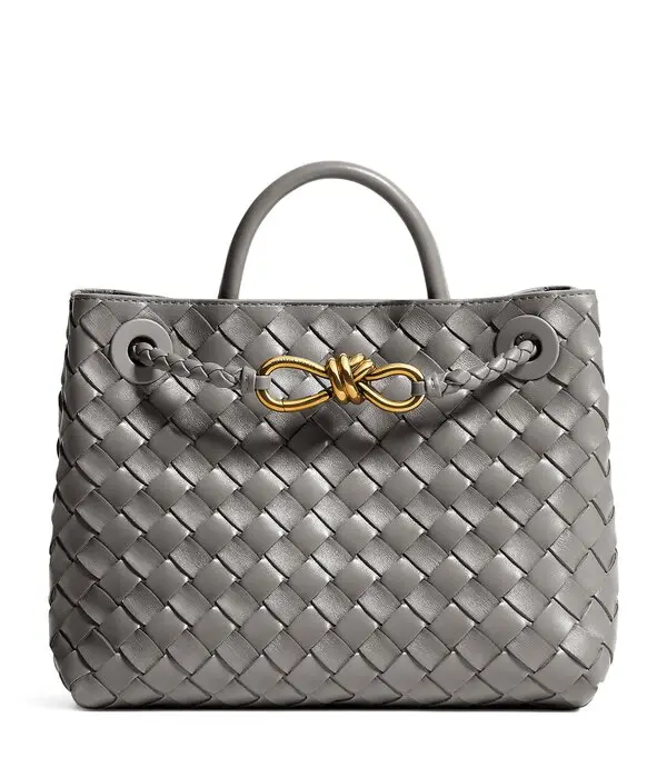 Bottega Veneta Nappa Leather Andiamo Shoulder Bag - Grey