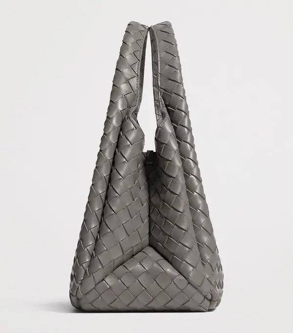 Bottega Veneta Nappa Leather Campana Shoulder Bag - Grey