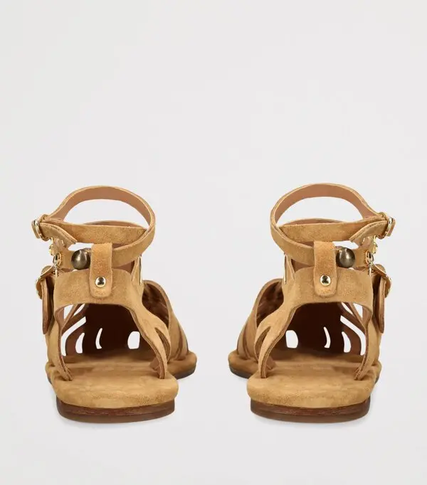 ANCIENT GREEK SANDALS Suede Karina Gladiator Sandals - Beige