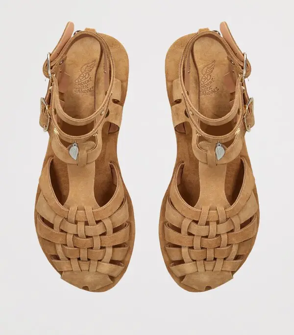 ANCIENT GREEK SANDALS Suede Karina Gladiator Sandals - Beige