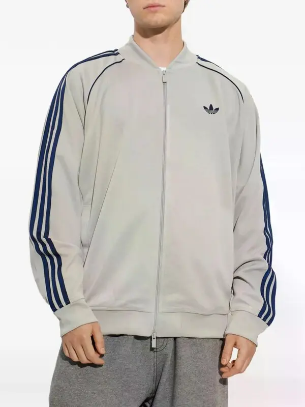 Adidas Logo Embroidered Zip-up Sweatshirt