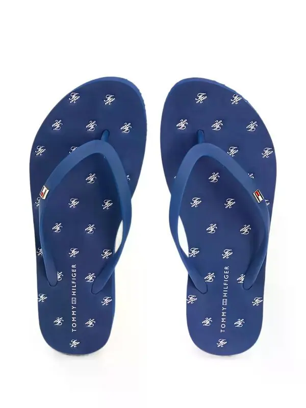 Tommy Hilfiger Logo Print Platform Flip-flops