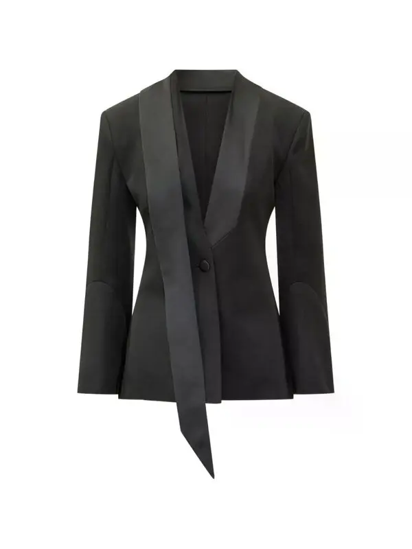 Attico Asymmetrical Scarf Lapel Blazer
