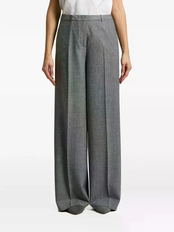 Peserico Pressed Crease Wide Leg Trousers - Grey