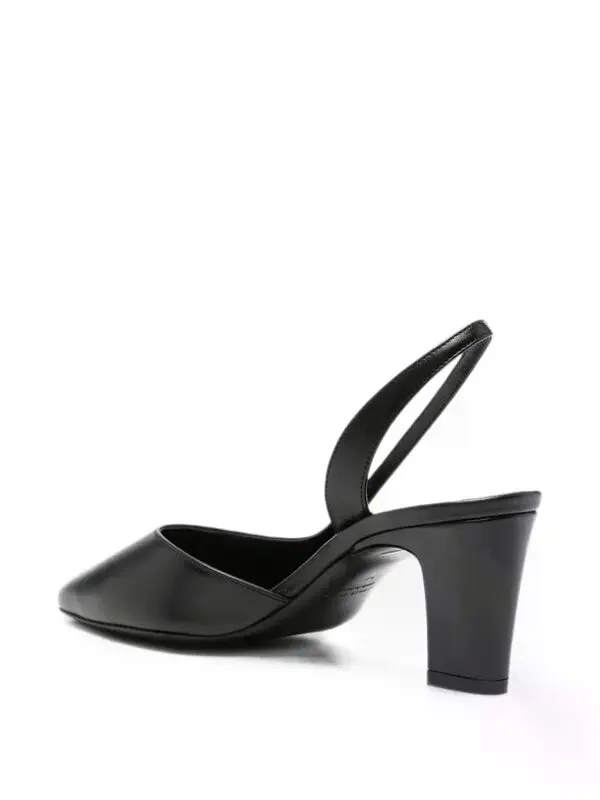 HERBERT LEVINE Buckle-detail Slingback Leather Heeled Pumps