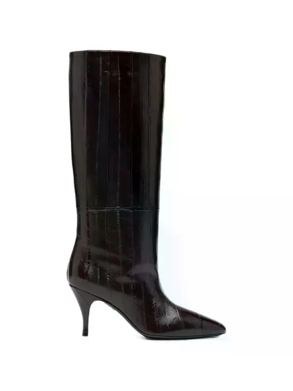 HERBERT LEVINE Panelled Knee-high Leather Boots