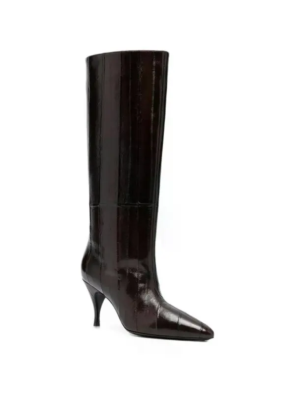 HERBERT LEVINE Panelled Knee-high Leather Boots