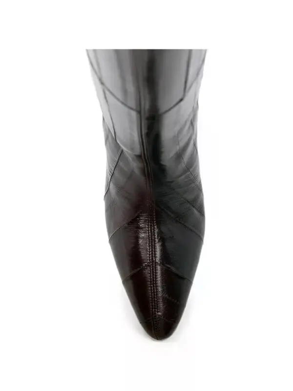 HERBERT LEVINE Panelled Knee-high Leather Boots