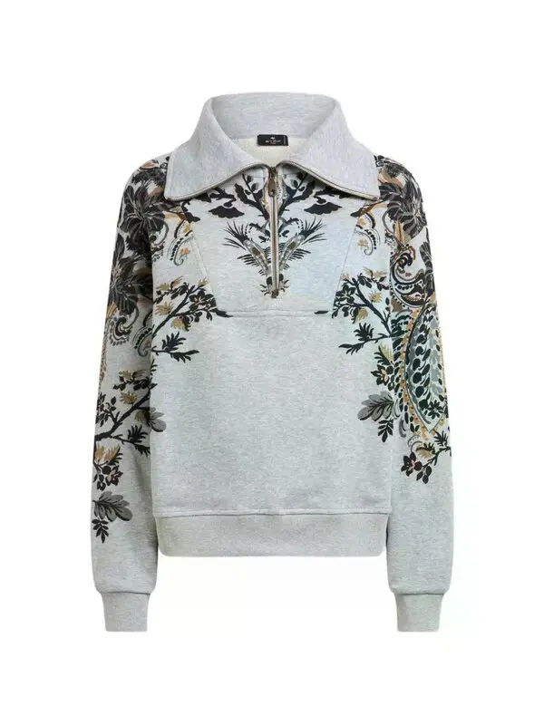 Etro Cotton Sweatshirt With Paisley And Floral Print