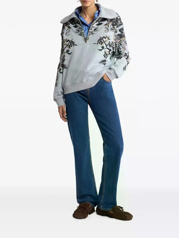 Etro Cotton Sweatshirt With Paisley And Floral Print