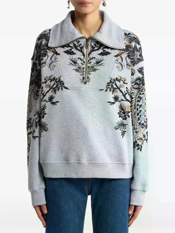 Etro Cotton Sweatshirt With Paisley And Floral Print