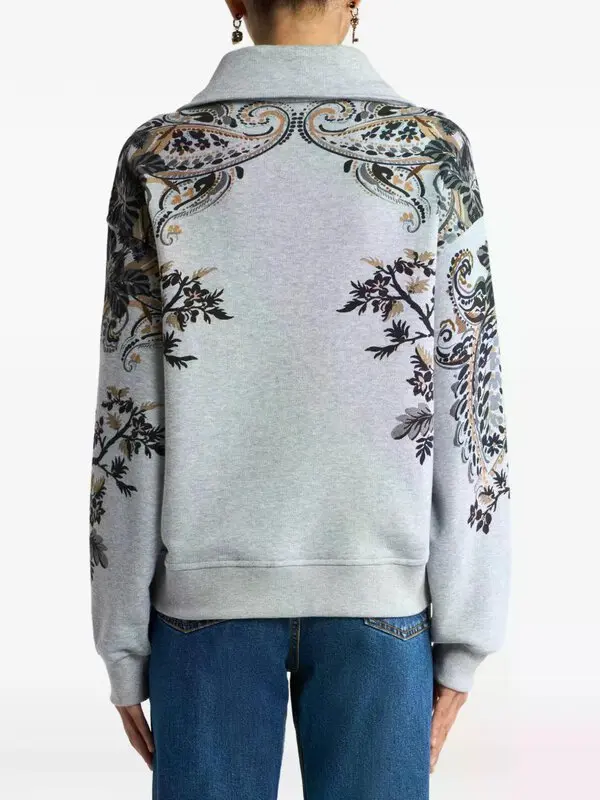 Etro Cotton Sweatshirt With Paisley And Floral Print