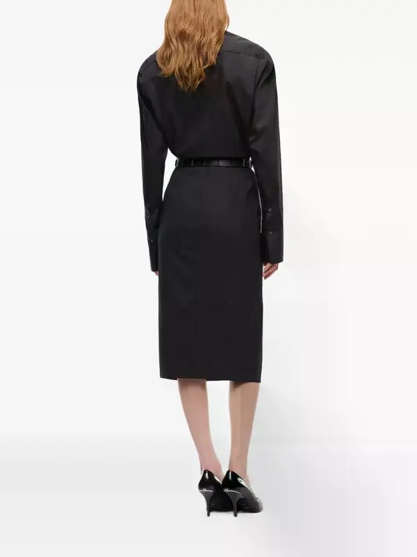 Pinko Lace-up Front-slit Skirt