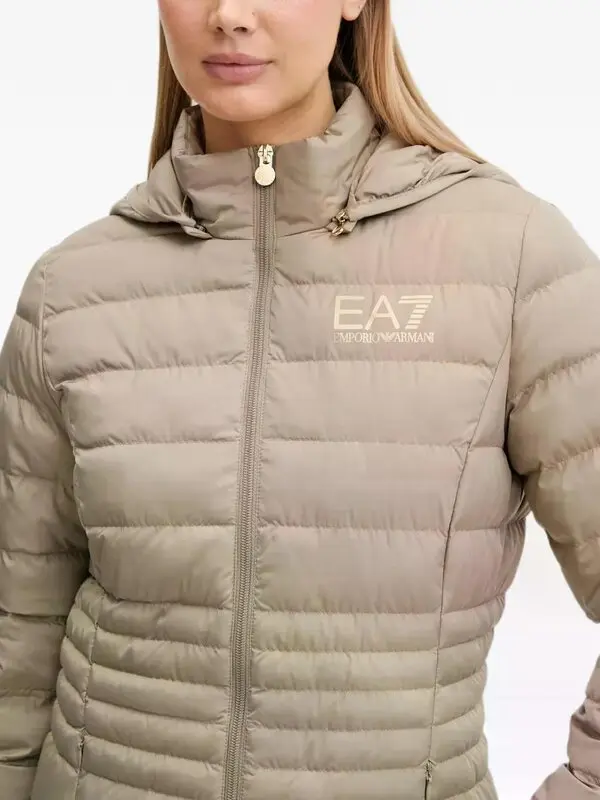 EA7 Quilted Hooded Jacket