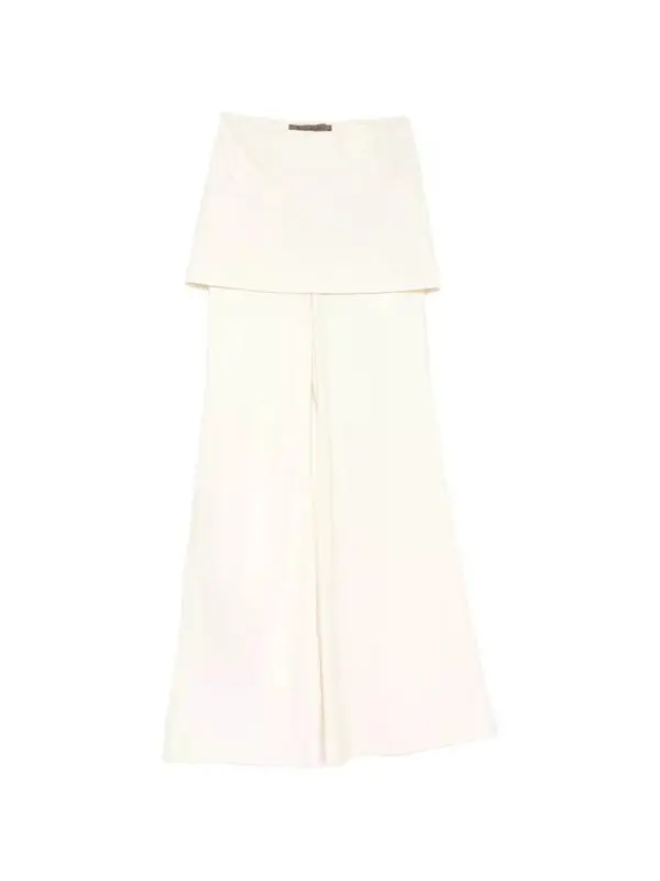 Enza Costa Twill Apron-style Wide Leg Trousers - Neutrals