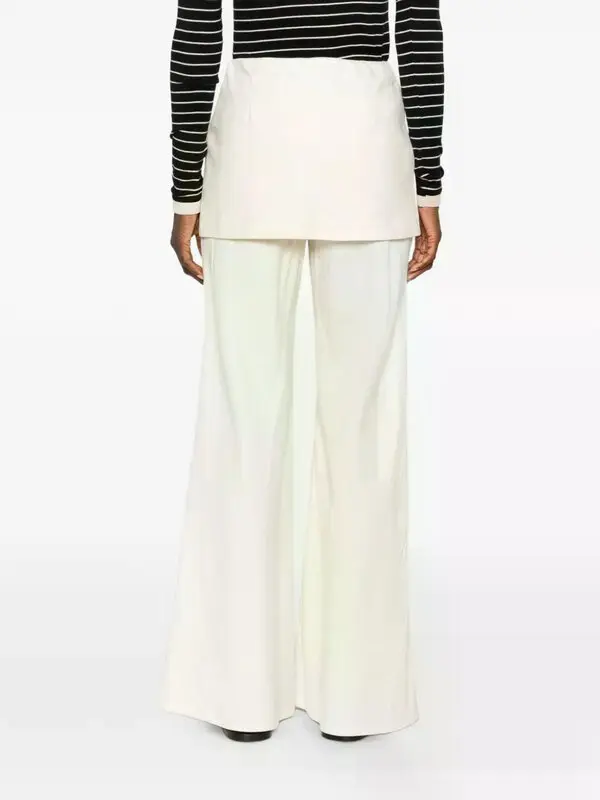 Enza Costa Twill Apron-style Wide Leg Trousers