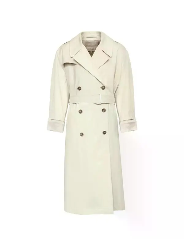 MAISON MARGIELA Cotton Twill Trench Coat - Neutrals