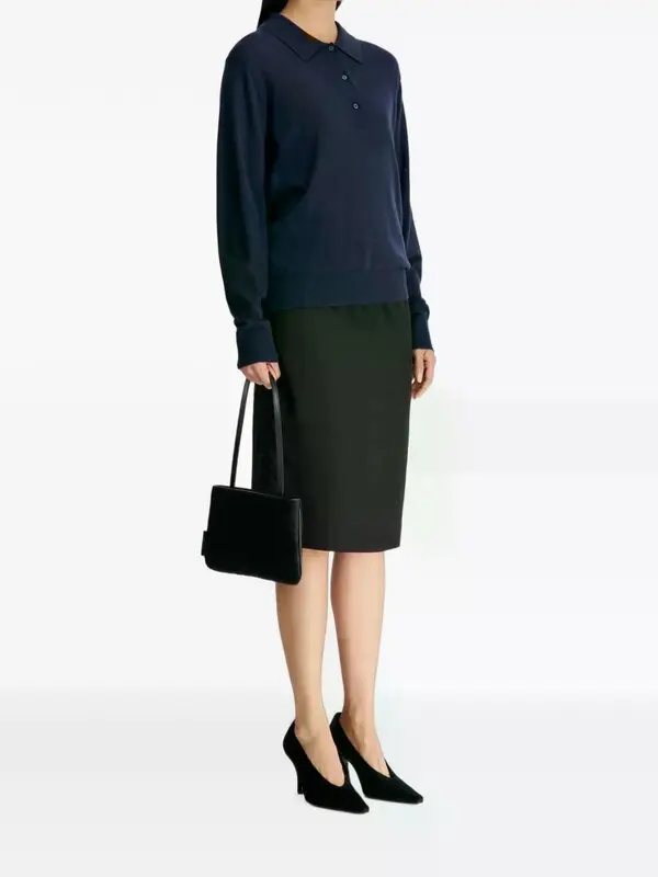 Loulou De Saison Miles Cashmere Polo Top - Blue