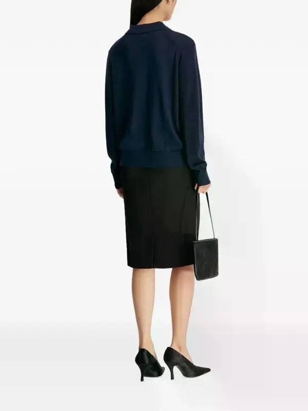 Loulou De Saison Miles Cashmere Polo Top - Blue