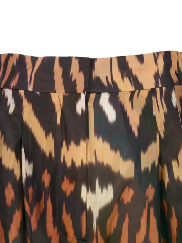 Zimmermann Ikat-print Silk High-waisted Shorts