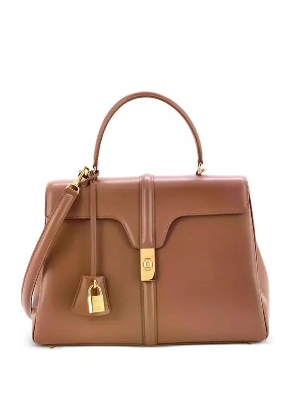 Celine 16 Top Handle Bag Smooth Calfskin Medium Satchel - Brown
