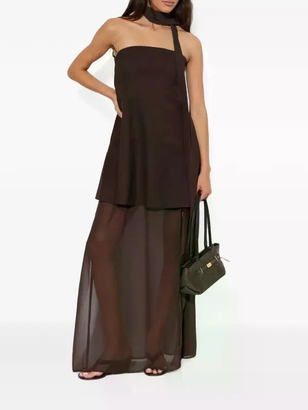 GESTUZ Gzraya Sheer-panel Strapless Maxi Dress