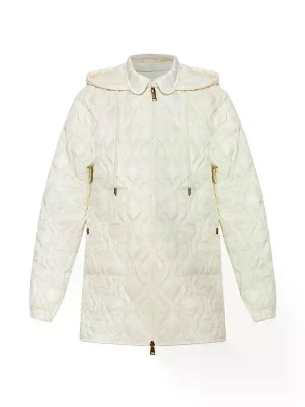 Moncler Balette Geometric-quilted Hooded Jacket - Neutrals