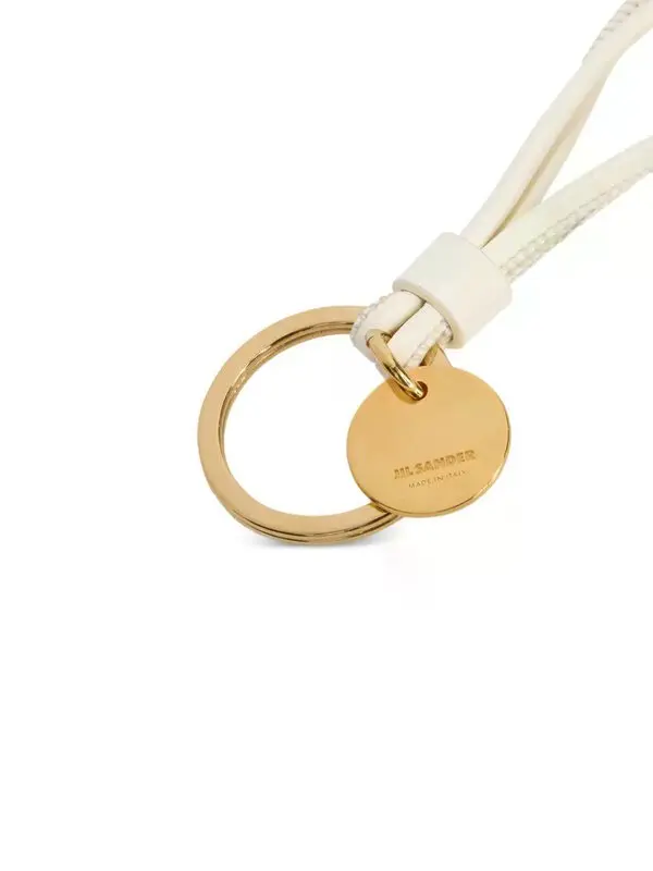 JIL SANDER Leather Knotted Key Ring With Logo Charm