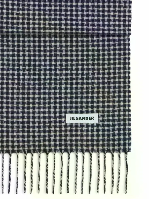 JIL SANDER Micro-checkered Handknit Scarf