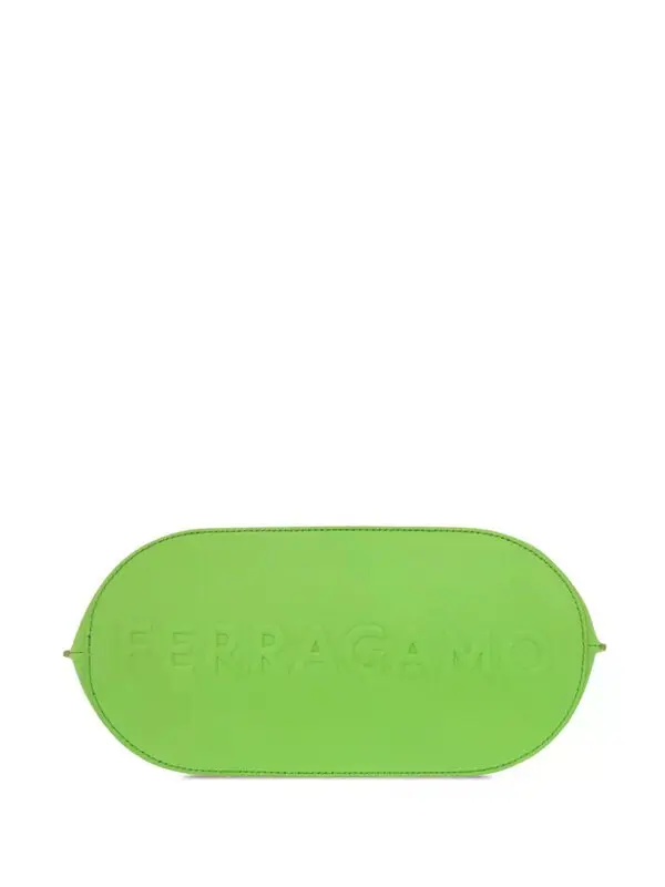 FERRAGAMO Leather Wristlet Clutch Bag