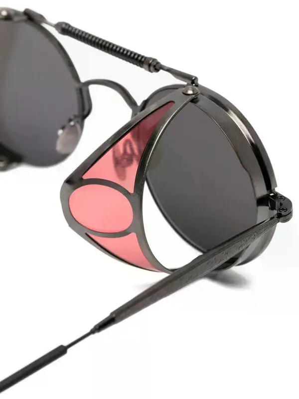 Matsuda Round Frame Sunglasses With Side Shields