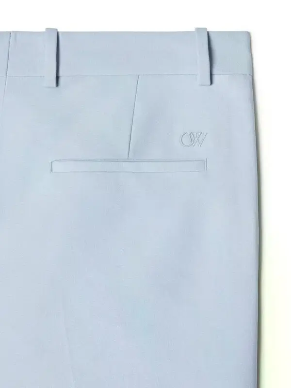 Off-White Logo-embroidered Straight-leg Trousers