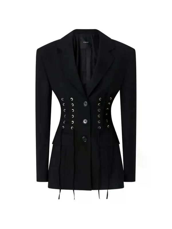 Pinko Lace-up Blazer With Notched Lapel