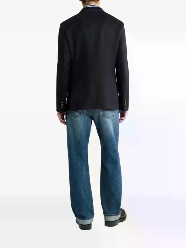 Etro Single-breasted Wool Jacket With Pegaso Logo