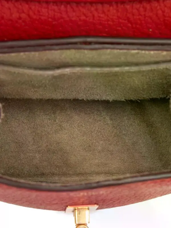 Chloé Drew Nano Grained Lambskin Crossbody Bag - Red