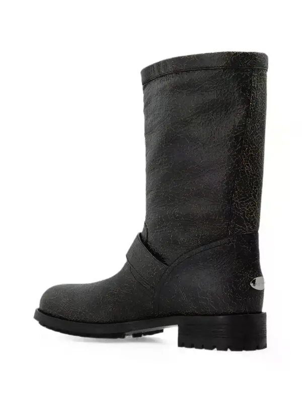 JIMMY CHOO Biker Mid Buckle-strap Boots