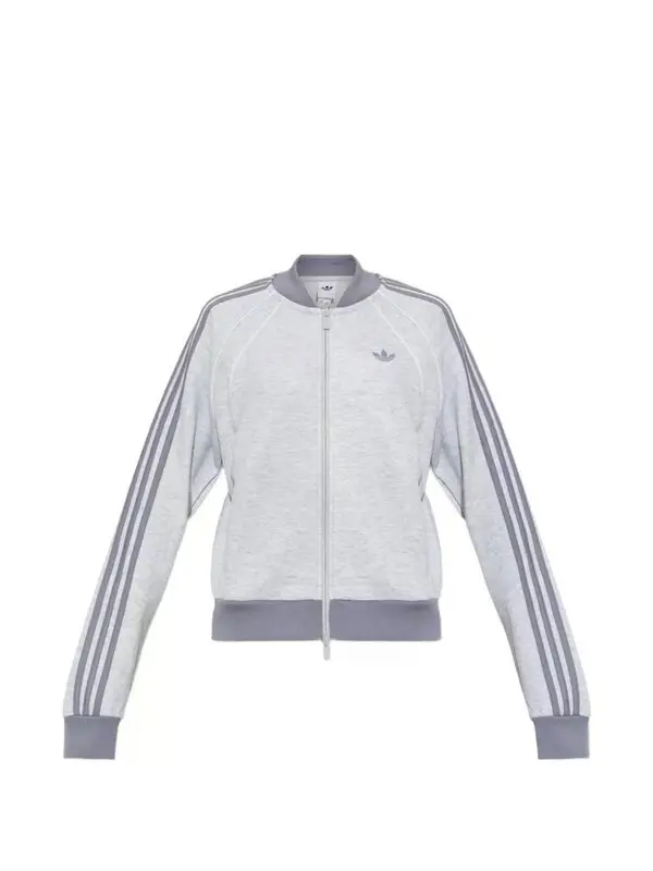 Adidas Embroidered Stripe Detail Sweater - Grey