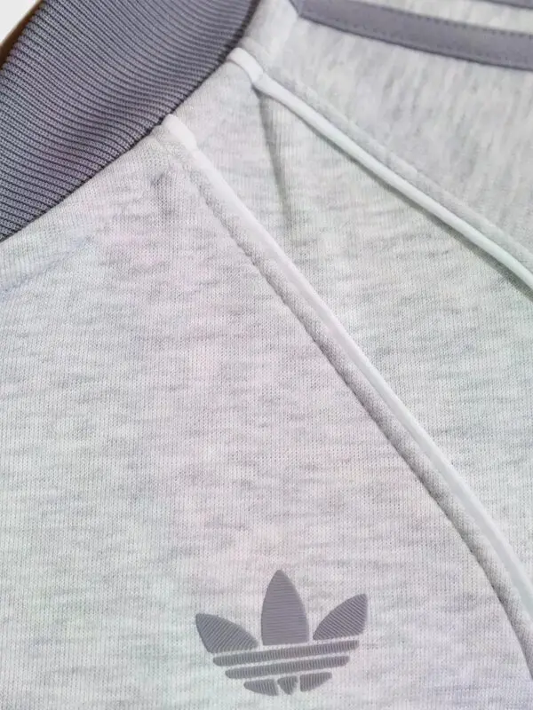 Adidas Embroidered Stripe Detail Sweater - Grey