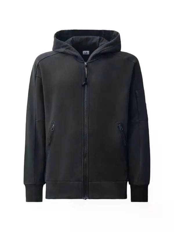 C.P. COMPANY Lens-detail Zip-up Hoodie - Black