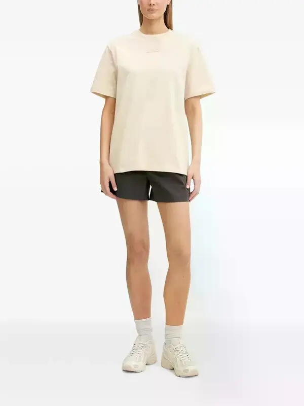 EA7 Floral-print Logo Plaque T-shirt - Neutrals