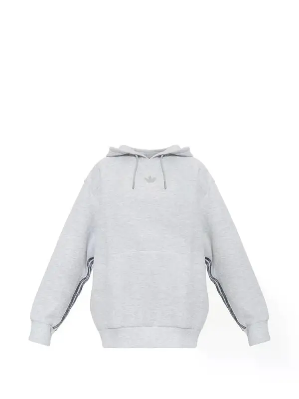 Adidas Logo Embroidered Hoodie - Grey