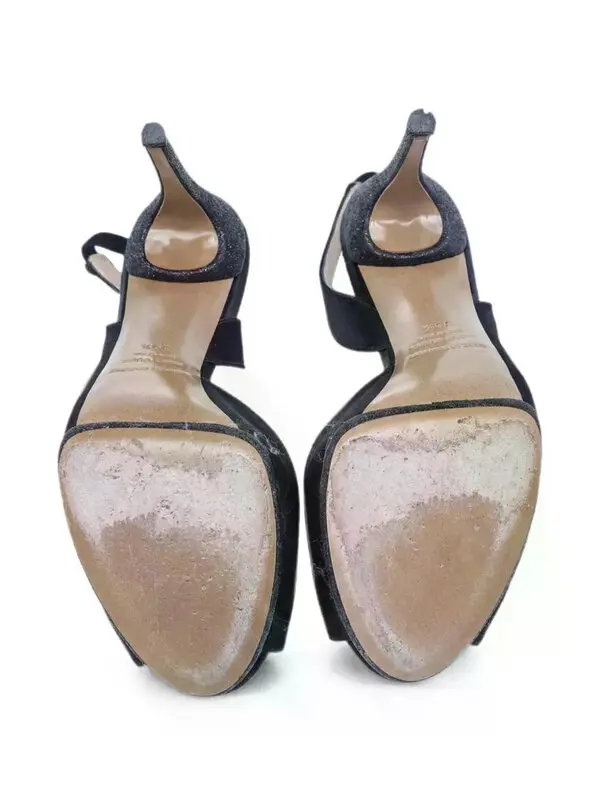 NICHOLAS KIRKWOOD Satin Glitter-effect Platform Slingback Stiletto Sandals