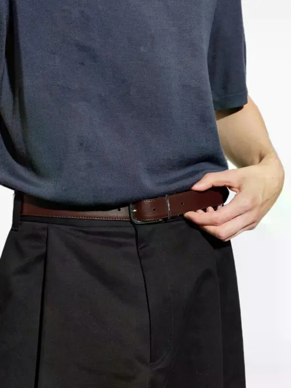 Paul Smith Reversible Leather Belt With Silver-tone Buckle