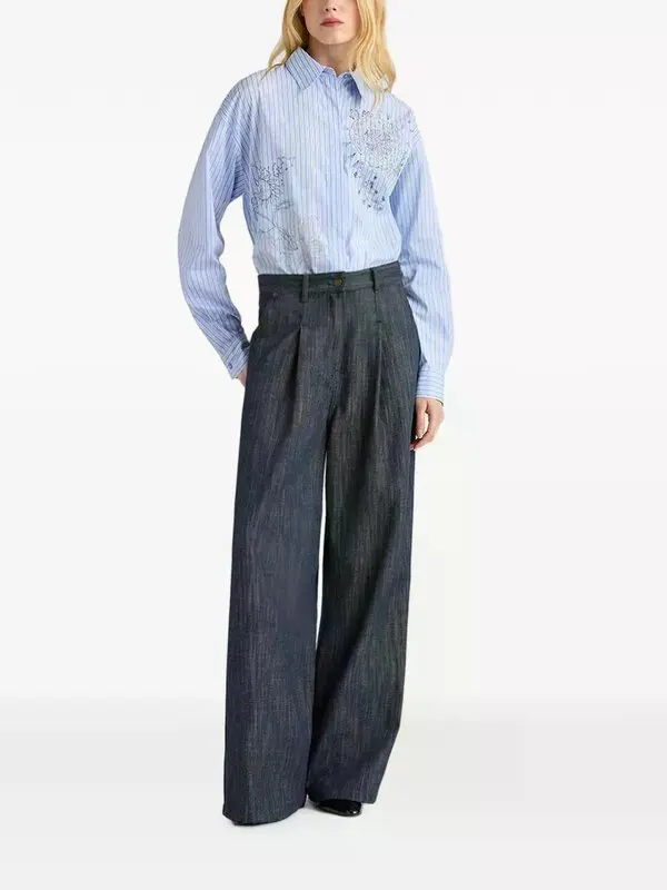 Momoni Pleated Wide-leg Jeans